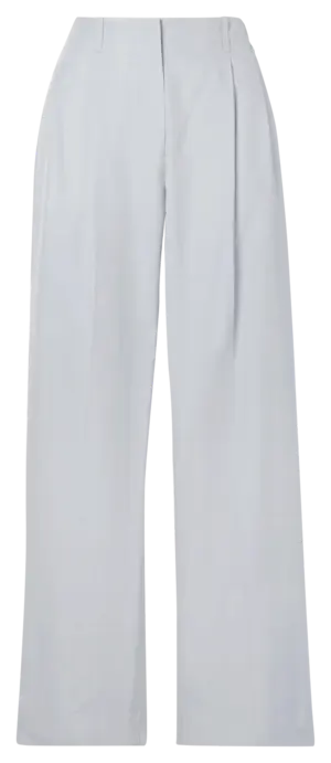 THE ROW The Row Gaugin Pleated Silk Wide-Leg Pants White