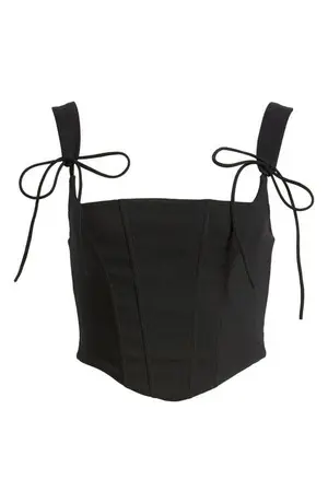 EDIKTED Genevive Tie Strap Corset Crop Top