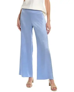 Vince Vince High-Waist Textured Satin Wide Leg Pant - Blue