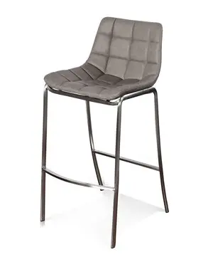 STYLECRAFT Stylecraft Gemma Low-Back Bar Stool - Gray