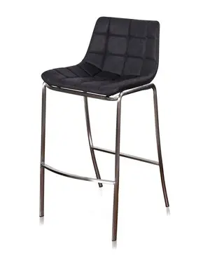 STYLECRAFT Stylecraft Gemma Low-Back Bar Stool - Black