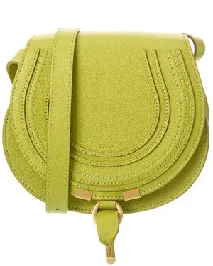Chloé Chloé Marcie Small Leather Saddle Bag - Green
