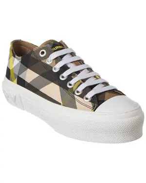 Burberry Burberry Exaggerated Check Canvas Platform Sneaker - Beige