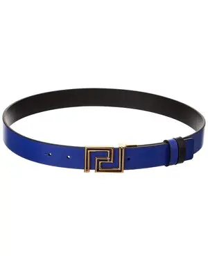 Versace Versace Greca Reversible Leather Belt - Blue