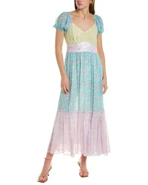 LoveShackFancy Loveshackfancy Angie Midi Dress - Blue