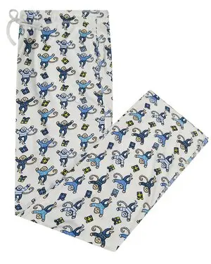 Roller Rabbit Roller Rabbit Monkey Nights Simon Pant - White