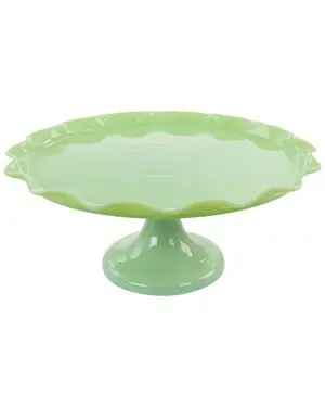 MARTHA STEWART Martha Stewart Jadeite Glass Cake Stand - Green