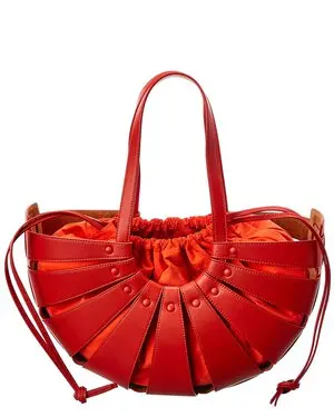 Bottega Veneta Bottega Veneta The Shell Leather Tote - Red