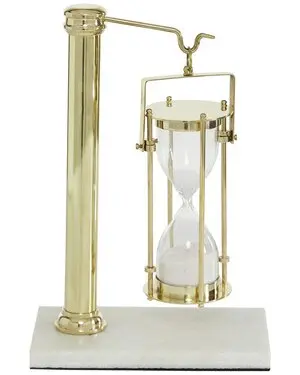 NOVOGRATZ The Novogratz  Gold Metal Hourglass Sand Timer - Gold