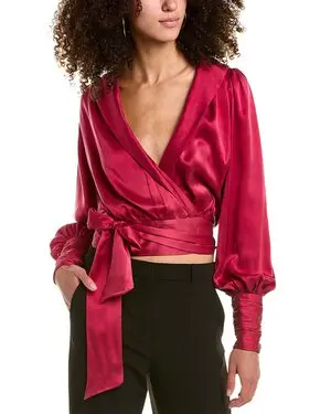Zimmermann Zimmermann Wrap Silk Blouse - Pink