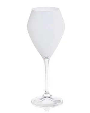 CLASSIC TOUCH Classic Touch Set Of 6 V-Shaped Wine Glasses White With Clear Stem - Nocolor