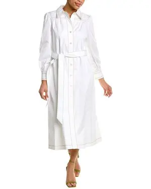 Tory Burch Tory Burch Topstitch Artist Dress - White