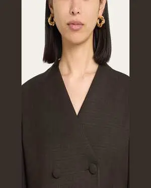 Oscar De La Renta Folded Hoop Earrings
