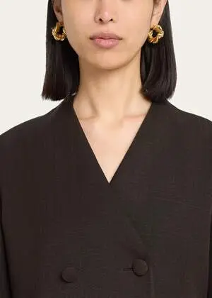 Oscar De La Renta Folded Hoop Earrings
