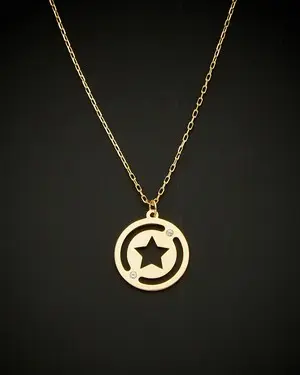 Italian Gold 14K Italian Gold Cz Necklace - Nocolor