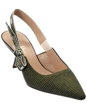 Dior Dior J'adior Canvas & Leather Slingback Pump Green