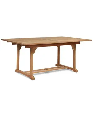 Curated Maison Curated Maison Belmont Rectangular Teak Outdoor Dining Table With Built-In Extension - Brown