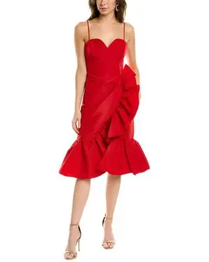 Carolina Herrera Carolina Herrera Sweetheart Silk Cocktail Dress - Red