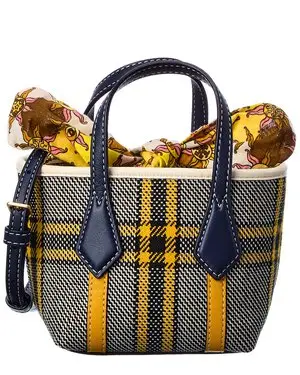 Tory Burch Tory Burch Perry Plaid Micro Tote - Blue