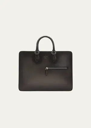 Berluti Deux Jours Leather Briefcase - Nero Grigio
