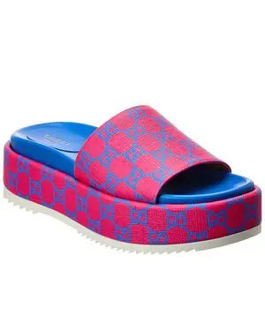 Gucci Gucci Gg Supreme Canvas Platform Slide - Pink