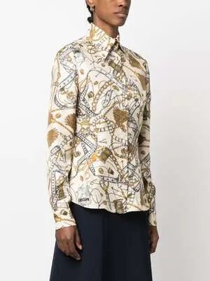 Moschino Bridle-print Silk Shirt