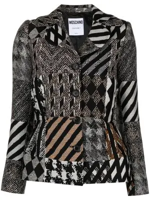 Moschino Mix-print Single-breasted Jacket - White