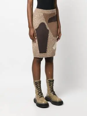 Moschino Intarsia Knit-pattern Pencil Skirt