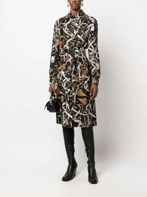 Moschino Graphic-print Silk Midi Dress