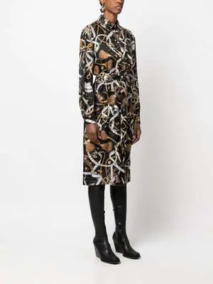 Moschino Graphic-print Silk Midi Dress
