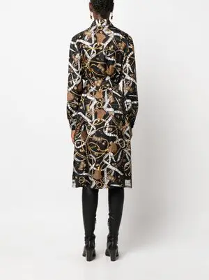 Moschino Graphic-print Silk Midi Dress