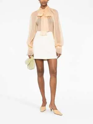 ATU BODY COUTURE Sheer Silk Blouse - Yellow