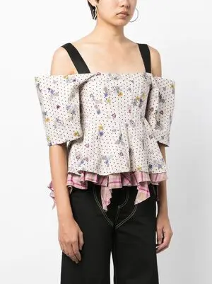 Natasha Zinko Off-shoulder Draped Blouse