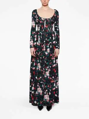 Rabanne Rose-print Maxi Dress
