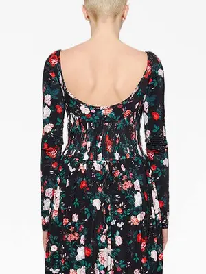 Rabanne Rose-print Maxi Dress
