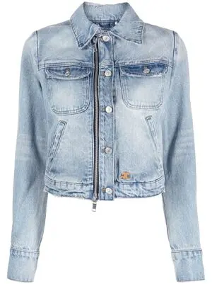COURREGES Zip-up Denim Jacket - Blue