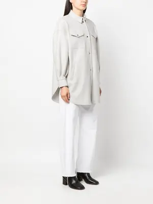Herno Felted-finish Virgin Wool Shirt - Grey