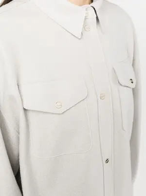 Herno Felted-finish Virgin Wool Shirt - Grey