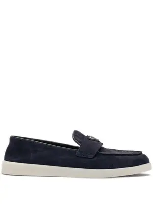 Prada Triangle-logo Suede Loafers