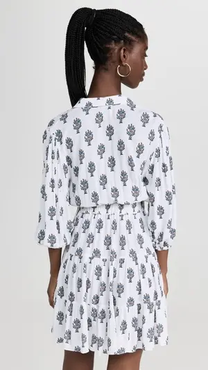 Playa Lucila Collared Mini Dress - Blue Print