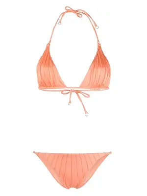 NOIRE SWIMWEAR Gathered Bikini Set - Orange