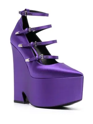 Versace Tempest Strappy Platform Pumps - Purple