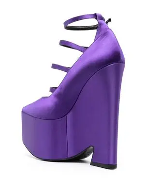 Versace Tempest Strappy Platform Pumps - Purple