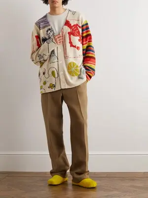 THE ELDER STATESMAN Wild Dreams Cashmere-jacquard Cardigan