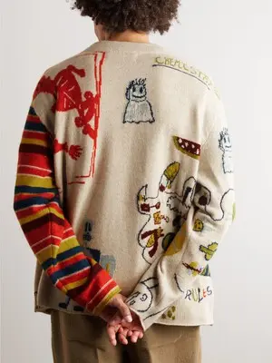 THE ELDER STATESMAN Wild Dreams Cashmere-jacquard Cardigan