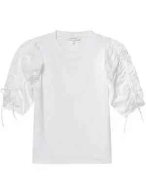 FRAME Ruched Organic-cotton T-shirt