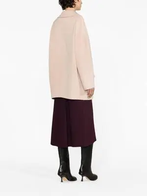 Pinko Single-breasted Wool Coat - Neutrals