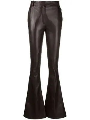 Attico Piaf Leather Flared Trousers