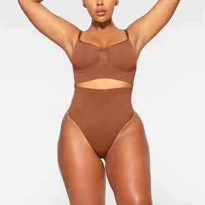 SKIMS High Waisted Thong | Light Neutral | Large | Seamless Sculpt Bronze
