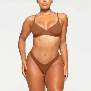 SKIMS Unlined Demi Bra | Deep Neutral | 34a | Fits Everybody Bronze